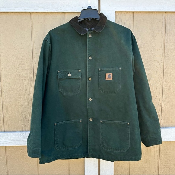Carhartt | Jackets & Coats | Vintage Carhartt Green Chore Jacket C2 Spc Usa Union Made Blanket ...